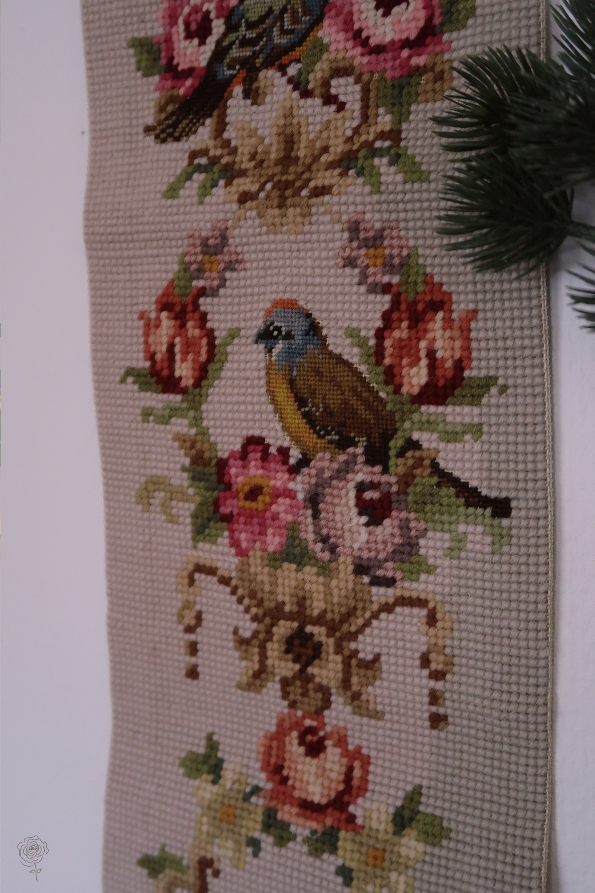 Bird & Floral Embroidered Retro Wall Hanger - Catalog - Bohemian Wonders