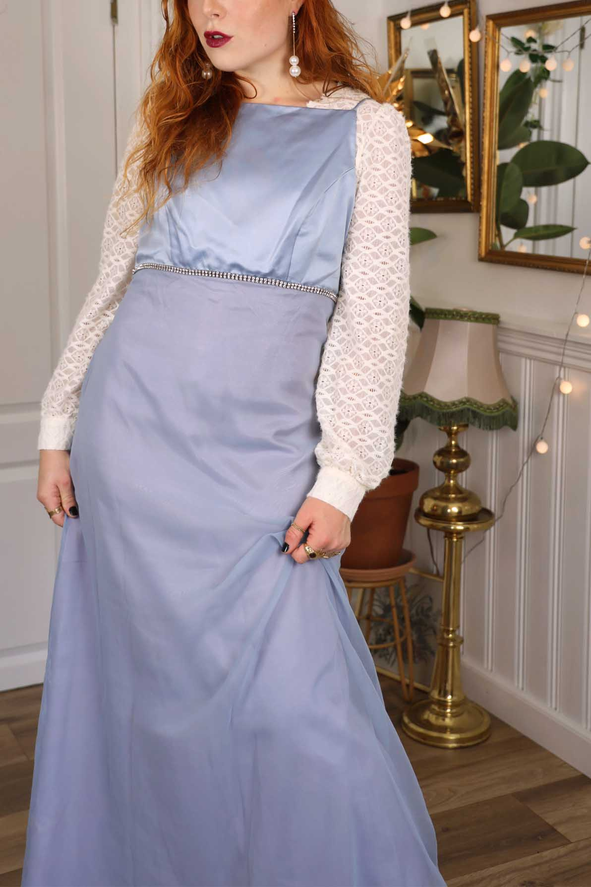 Blue Purpley Vintage Gown | M/L - Catalog - Bohemian Wonders